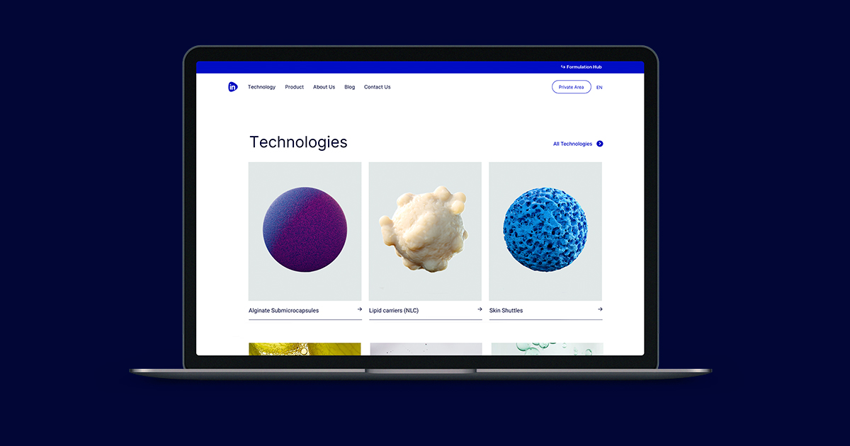 Infinitec, web design and UX UI for biotechnological innovation